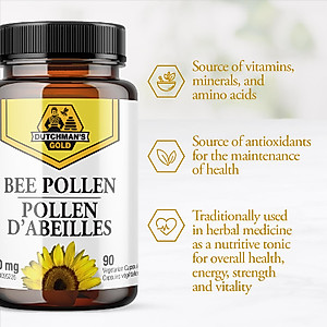 Dutchman's Gold Pure Bee Pollen Capsules 500 mg - 90 caps