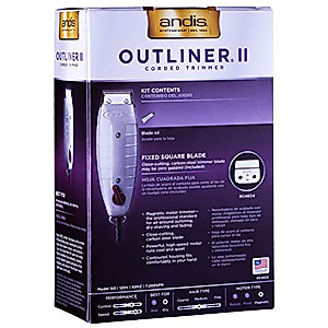 Andis Professional Outliner II Beard/Hair Trimmer, Gray, Model GO (04603) Bundled with a BeauWis Blade Brush