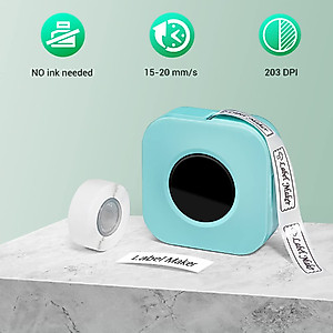 Label Maker Machine with Tape, Memoqueen Q30S Portable Mini Bluetooth Thermal Label Printer for Storage, Barcode, Mailing, Office, Home, Organizing, Sticker Label Makers with Multiple Templates, Green