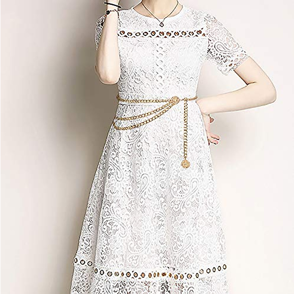 Suyi Gold Chain Belts for Women Waist Chain Belt Multilayer Body Belly Chain Plus Size 130CM Gold