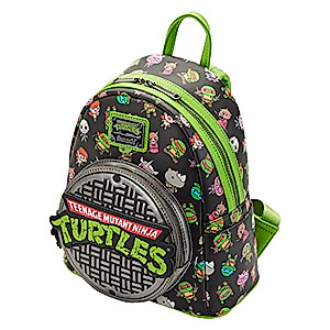 Loungefly Teenage Mutant Ninja Turtles Sewer Cap AOP Womens Double Strap Shoulder Bag Purse