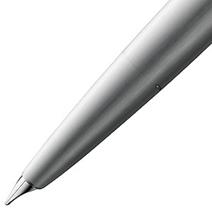 Lamy 2000 silver - elegant fountain pen in a velvety matt polished stainless steel barrel - 14 ct. gold nib, partially platinum-plated - nib size F
