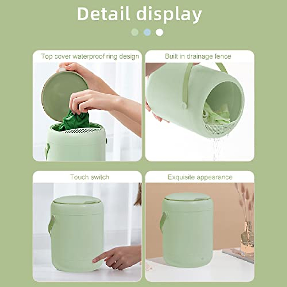 Mini Portable Ultrasonic Washing Machine, Mini Sock Washer Underwear Socks Tiny Clothes Washing Cleaning Machine 2.8L Capacity Dormitory Washer For Home Travel