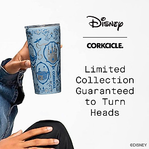 Corkcicle Disney Princess Cinderella Stainless Steel Travel Tumbler, Insulated Water Bottle with Lid, Spill Proof for Wine, Coffee, Tea, and Hot Cocoa,16 oz