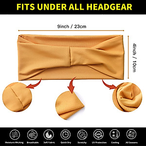 Carede 12 Pack Wide Headbands for Women No slip Stretchy Boho Hair Bands, Soft Elastic Yoga Workout Running Thick Wicking Sweat Bands Solid colors Head Wrap