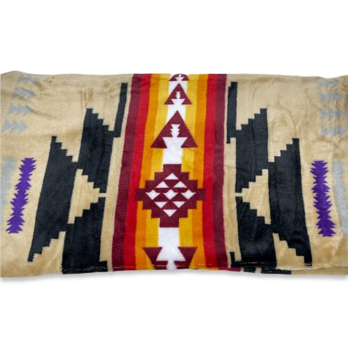 Nu Trendz Signature Southwest Design (Navajo Print) Sherpa Lined Throw 16112 Camel (tan)