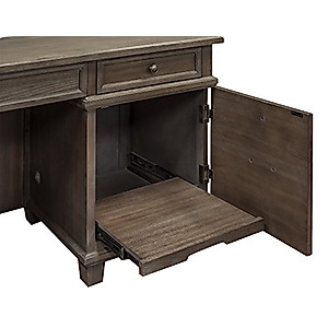 Martin Furniture Desk And Return, Weathered Dove