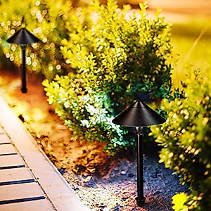 Gardenients Low Voltage Landscape Lights Landscape Lighting Garden Pathway Lights Yard Lights Driveway Lights, Aluminum Construction Outdoor Waterproof 12V 3W 3000K Warm-White Light（4-Pack）