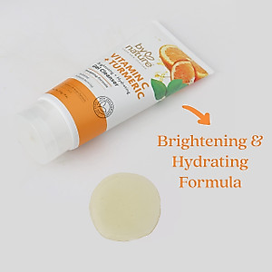 By Nature Brightening Gel Cleanser Facewash Infused with Vitamin C + Turmeric Extract - Gentle & Hydrating Cleanser Face Wash to Replenish Skin + Wash Away Dirt, Makeup & Impurities
