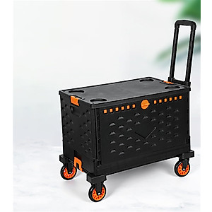 RTDAC Outdoor folding trolley shopping cart, Black, DBN008