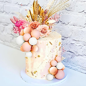 JeVenis Maroon Red Boho Cake Topper Boho Cake Decorations Cake Flowers Decorations Floral Cake Topper for Baby Shower Wedding Bridal Birthday Party Supplies