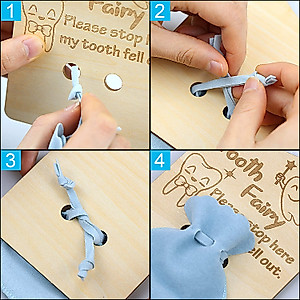 MoonBrush Tooth Fairy Door Hanger Set, with Tooth Bags Encourage Gift for Lost Teeth Kids, 4 Piece Set