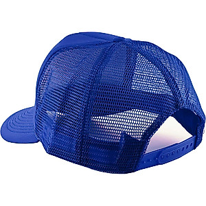 Trucker Roy Classic Foam Front Mesh Back Trucker Hat Baseball Cap Plastic Adjustable Snapback (One Size, Royal Blue)