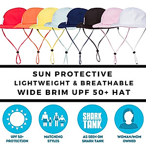 SwimZip Wide Brim Sun Hat | UPF 50+ Protection for Baby, Toddler, and Kids White