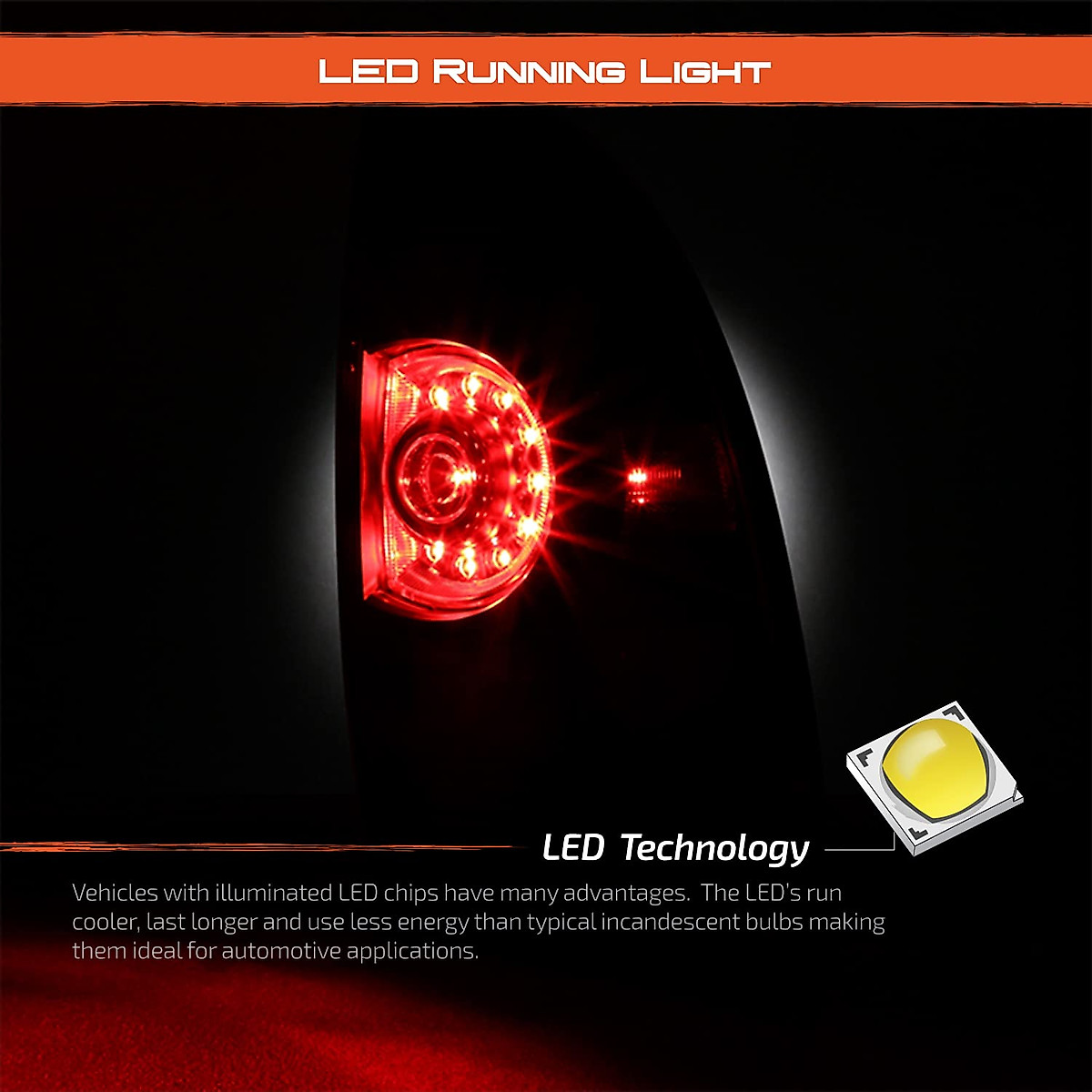 AKKON - For 2005-2015 Toyota Tacoma Factory Style Black LED Pair Tail Lights Brake Lamps Replacement