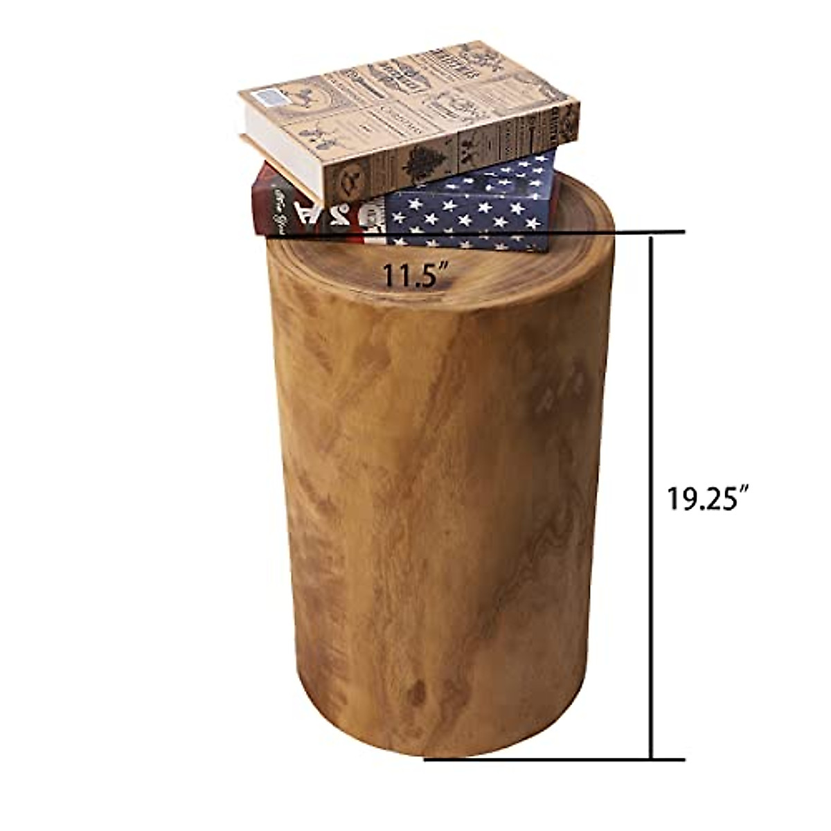 Athaliah Wooden Tree Stump Stool - Rustic Garden Side Table
