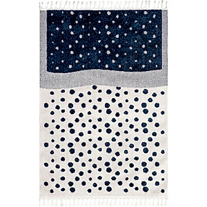 nuLOOM Alena Polka Dot 8x11 Area Rug for Living Room Bedroom Dining Room Nursery Kitchen, Navy