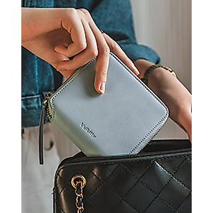 Vulkitty Women Leather Wallet RFID Blocking Bifold Slim Coin Purse Credit Card Holder with Zipper Pocket Case