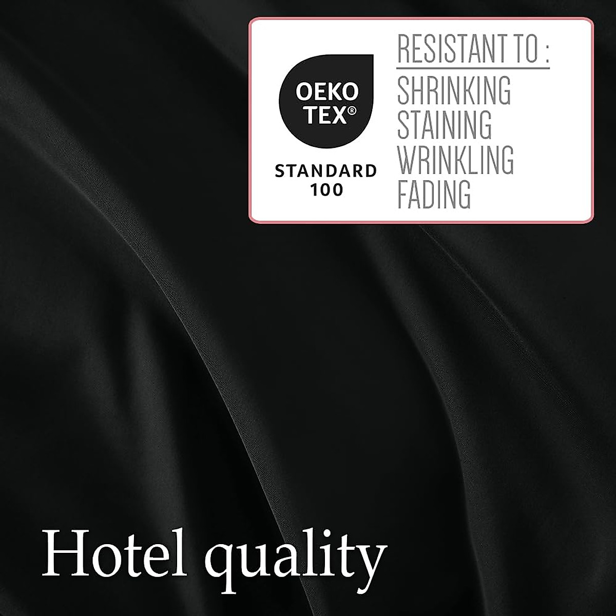 lalaLOOM Full Bed Sheet Set, Soft Microfiber Hotel Luxury Bedding, Extra Deep Pocket, 4 Piece Sheets and Pillowcase Sets, Breathable Wrinkle, Fade Resistant, Easy Care Machine Washable Linen, Black