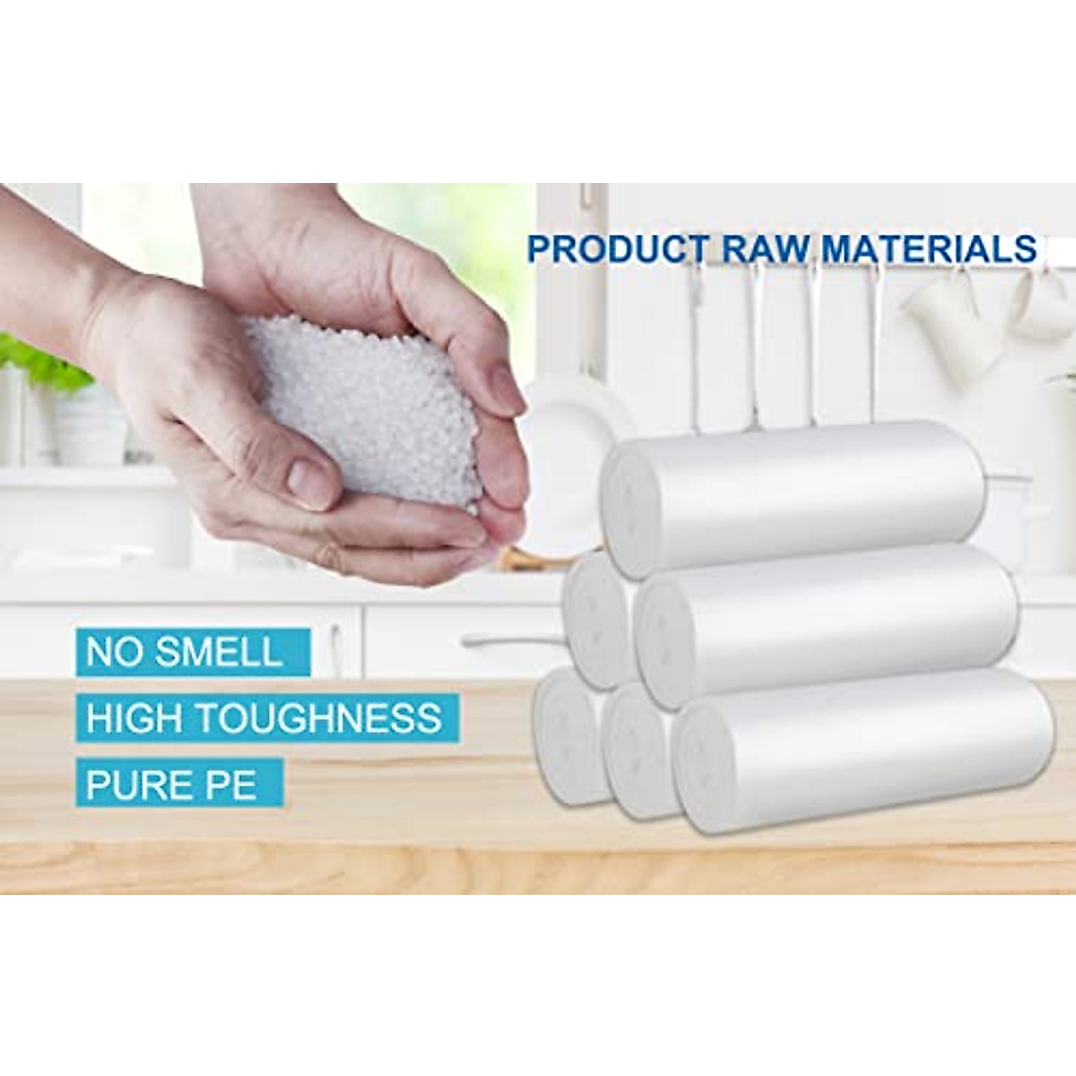 JASINCESS 8 Gallon Strong Trash Bags Garbage Bags Small Plastic Bags for home office kitchen (120 PCS, White)