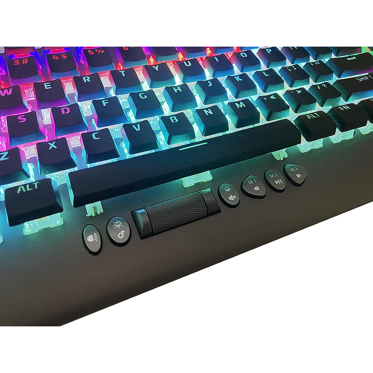 Netis K3101 Wired Mechanical Gaming Keyboard Rainbow Backlit Cherry MX Red Switches Equivalent with Multimedia Wheel for Gaming and Office PC Laptop Desktop Computers