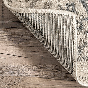 nuLOOM Freja Faded Floral Area Rug, 6' 7" x 9', Grey