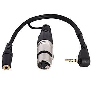 LyxPro XLR Female to TRRS, Connects Professional XLR Microphones to iOS, iPhone, iPad, and iPod Includes Output for Headphones, Small (10 Inches)
