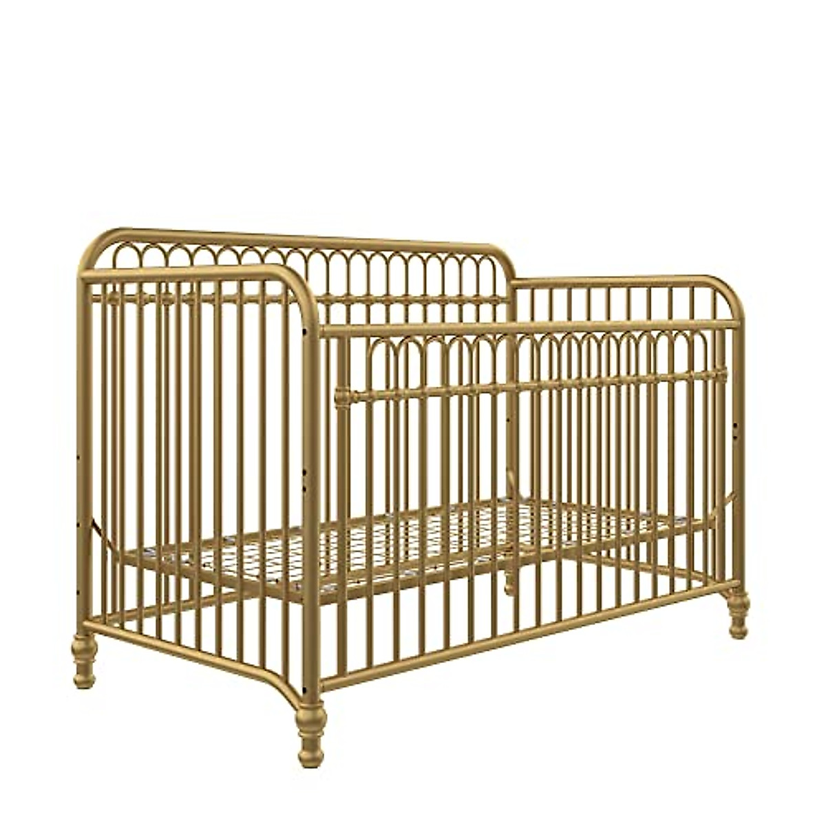 Little Seeds Raven 3-in-1 Convertible Metal Crib, JMPA Certified, Gold