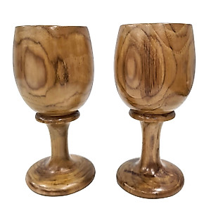 collectiblesBuy Vintage Wooden Wine Goblet Handmade Wood Toasting Glass Kitchen & Bar Accessories Wooden Glasses Set Of 2
