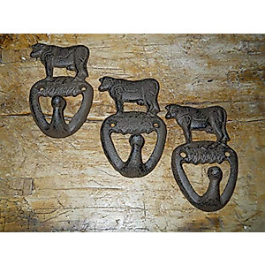 for Cast Iron Cow Towel Hanger Coat Hat Hooks, Key Rack Ranch Hook Farm Home Décor Plaques & Signs