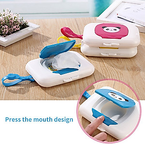 Wet Wipes Storage Box, Cute Baby Travel Wipe Case Child Wet Wipes Box Changing Dispenser Refillable Container for Home Bathroom Outdoor Storage Holder