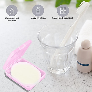 KKONHII Portable Travel Cotton Pad Holder Cotton Swab Ball Holder Dispenser Cosmetic Sponge Storage Box with Transparent Lid Storage Jar Cosmetic Pad Container Dental Floss Box 3 pcs