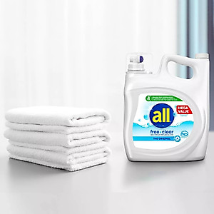 All Ultra with Stainlifters HE Liquid Laundry Detergent, Free Clear, Tough on Stains and Gentle on Skin - 184.5 Fluid Ounces, 123 Loads