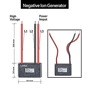 12VDC Variable Density Plasma Negative Ion Generator Module – Portable Air Ionizer