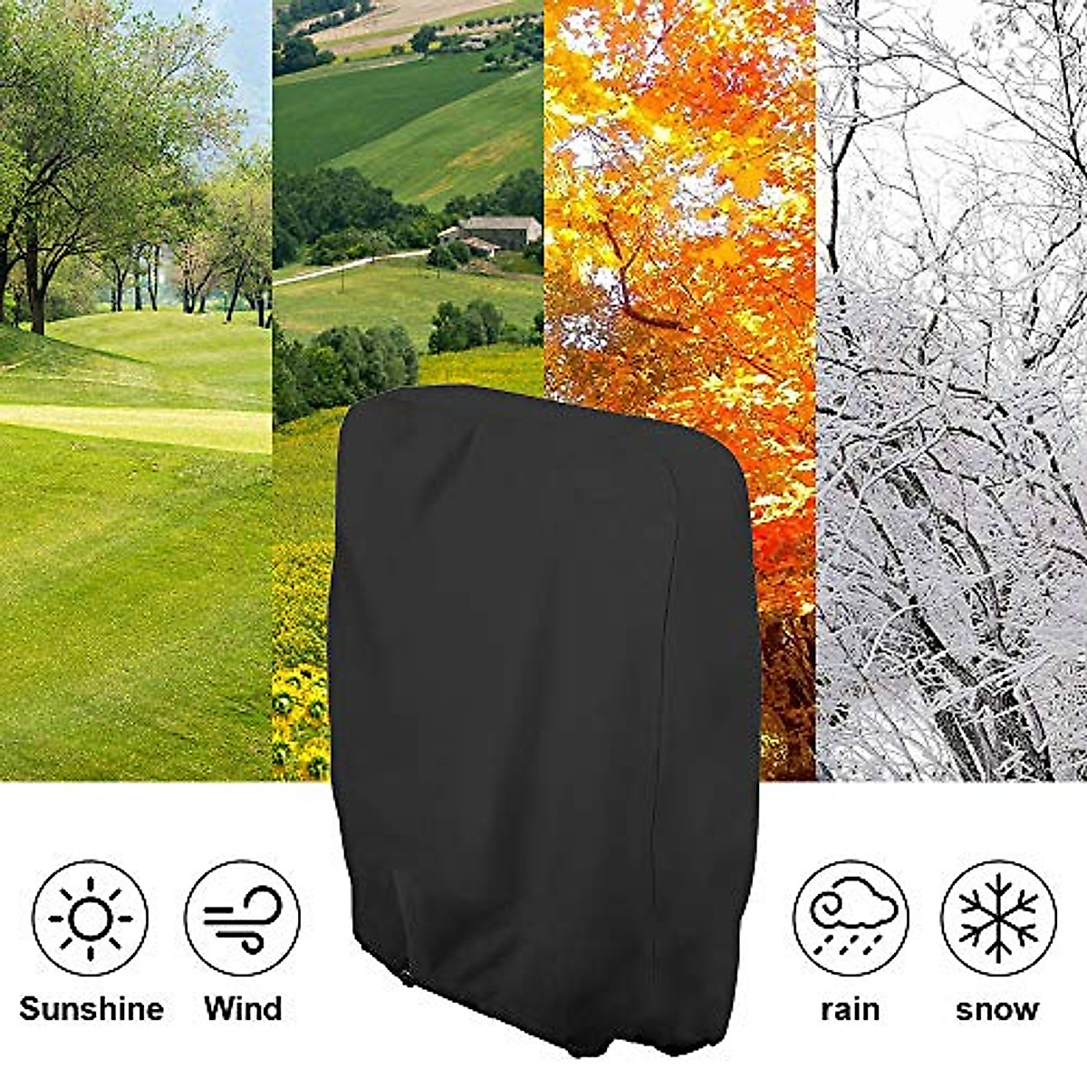 Naiveroo Outdoor Zero Gravity Folding Chair Cover Waterproof Dustproof Lawn Patio Furniture Covers All Weather Resistant 28"x43"（Black）
