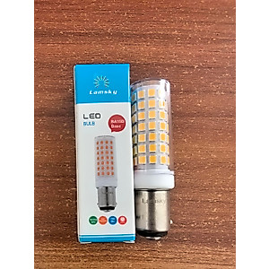 Lamsky BA15D Led Bulbs 6W Dimmable 120V,B15 Double Contact Bayonet Base,Soft Warm White 3000K,60W JD Type T3/T4 Halogen Equivalent Replaces for Pendants Ceiling Fans Sewing Machine Light(6-Pack)