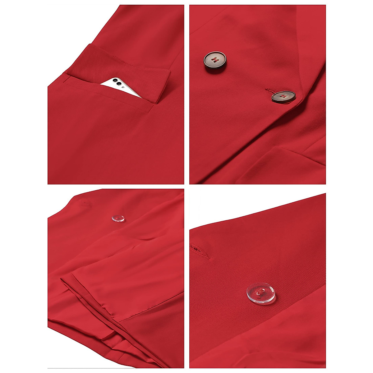 luvamia Women Casual Long Sleeve Lapel Oversized Work Blazer Boyfriend Jacket True Red Blazer for Women Plus Size Blazer Womens Casual Blazer Size X-Large Fits Size 16 / Size 18