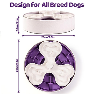 Puzzle Feeder Slow Feeder Dog Bowls for Large Breeds, Detachable Design Dog Bowls with 4 Slow Feeding Modes, Suitable for Dry, Wet, and Raw Food, Stress Relieve and Dishwasher Safe
