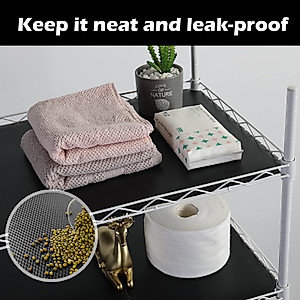 Pantry Shelf Liners for Wire Shelving - Thick Shelf Liner Roll 14 INCH x 15 FEET, EVA Waterproof Janeart Kitchen Liner, Non-Adhesive Cabinet Liner, Easy to Trim Durable Drawer Liner (Black)