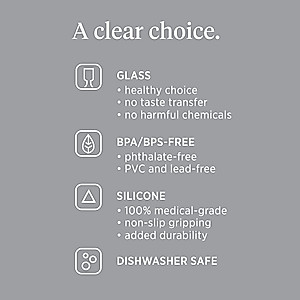 Glass Bottle Core 2.0 Onyx Black Lifefactory 12 oz Bottle