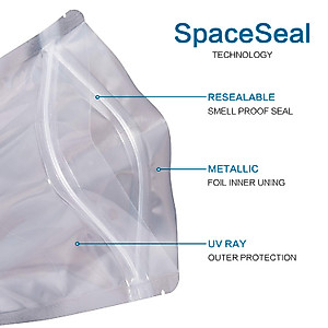 LZLPACKING 100 Pieces Smell Proof Mylar Bags- Resealable Packaging Pouch Bag with Clear Window for Food Storage，stand up pouch bags，Lipgloss，Eyelash Jewelry Electronics Storage(6×9 Inch)