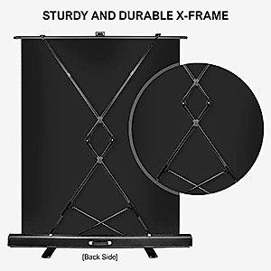 Julius Studio (Pull-up Type) 5 x 6.2 ft. / 60 x 75 inch White Screen, Collapsible Pure White Background, Pull Up Roll Down Auto Locking, No Wrinkle, Portable Handle Grip, Easy Install & Fold, JSAG665