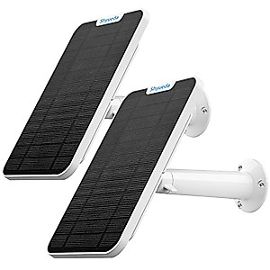 [Updated Version] 4W Solar Panel Charging Compatible with Eufycam 2C/2C Pro/2/2 Pro / E20 / E40 / E, with 13.1ft Waterproof Charging Cable, IP65 Weatherproof,Includes Secure Wall Mount(2-Pack)