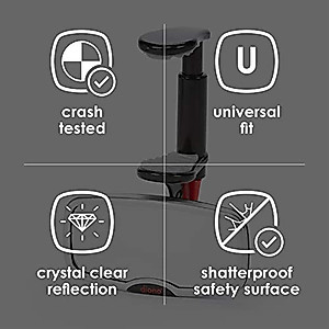 Diono See Me Too Rear View Forward Facing Baby Mirror for Car, Fully Adjustable Driver Mirror with Wide Crystal Clear View, Shatterproof, Crash Tested