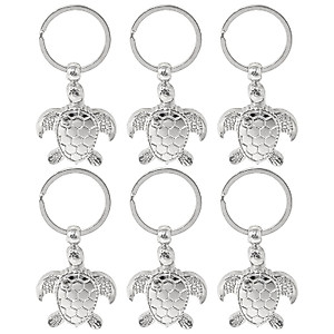 Honbay 6PCS Metal Turtle Keychains Tortoise Keyfob Car Keyrings Bag Charm Pendant Funny Keychains for Women Men Handbags Purses Belts
