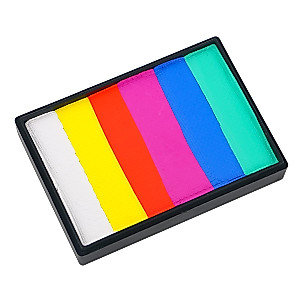 Bowitzki 50g Water Activated Eyeliner Retro Graphic Hydra Eye Liner Makeup UV Glow Fluorescent Cake Aqua Color Split Cakes Neon Rainbow Face Paints Body Painting for Halloween Christmas (Sun & Sea)