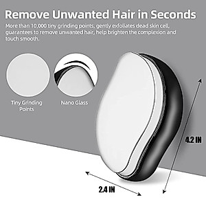 Sync It Up Crystal Hair Eraser for Women and Men, Magic Crystal Hair Removal for Back Arms Legs, Painless Exfoliation Washable & Reusable Epilator for Smooth Skin (Black)