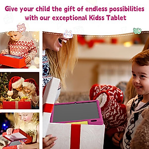 ApoloSign Kids Tablet 10 inch, Android 13 Tablet for Kids, 2+32GB Storage, Pre-installed Educational Apps with Ad-free Contents and Parental Control, 5000mAh Battery, EVA Shockproof Case - Pink