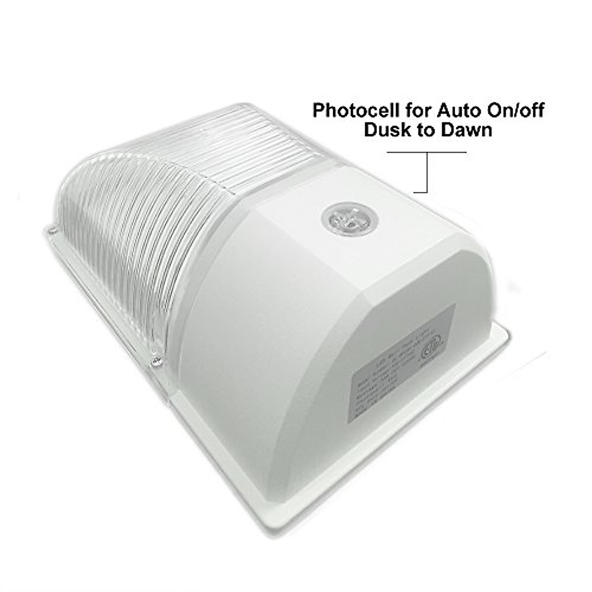 26W 3000LM LED Wall Pack Light, 100-277Vac 5000K Daylight, Photocell Dusk to Dawn Wall Pack, 150-250W MH/HPS Replacement, Outdoor Security Lighting Fixtures, Clear Lens (4-Pack White)