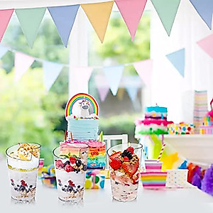 Fasmov 100 Pack 2 Oz Mini Dessert Cups with 100 Spoons, Clear Plastic Parfait Appetizer Cup for Tasting Party Desserts Appetizers